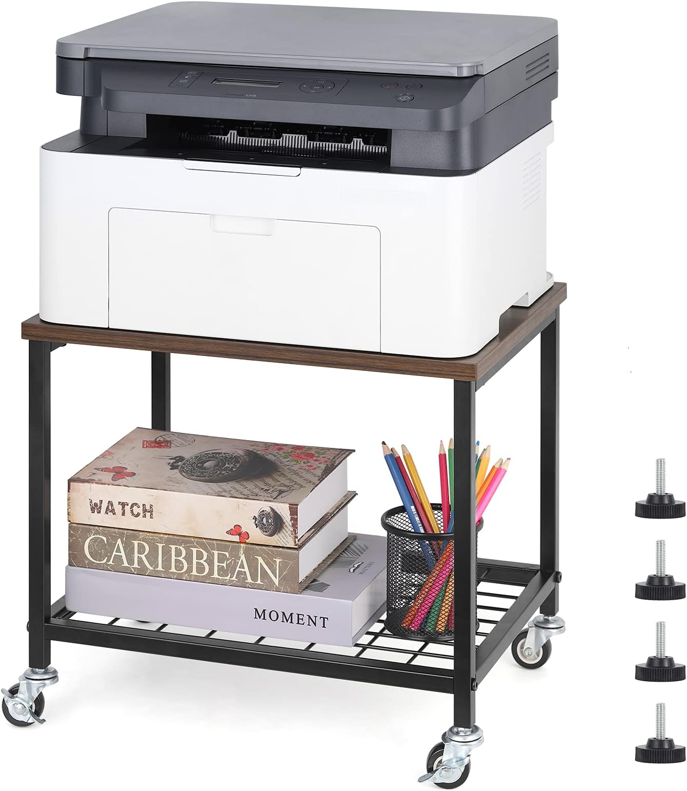 Amazon.com : FAGIGY Under Desk Printer Stand,2 Tier Printer Stand Rack ...