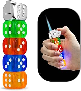 Amazon.com: New Butane Dice Lighter, Refillable Flashing Dice Lighter ...