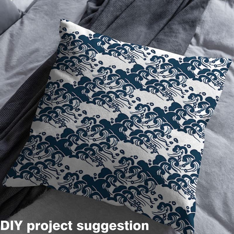 Snapklik.com : Ocean Wave Fabric By The Yard, Japanese Marine Wave ...