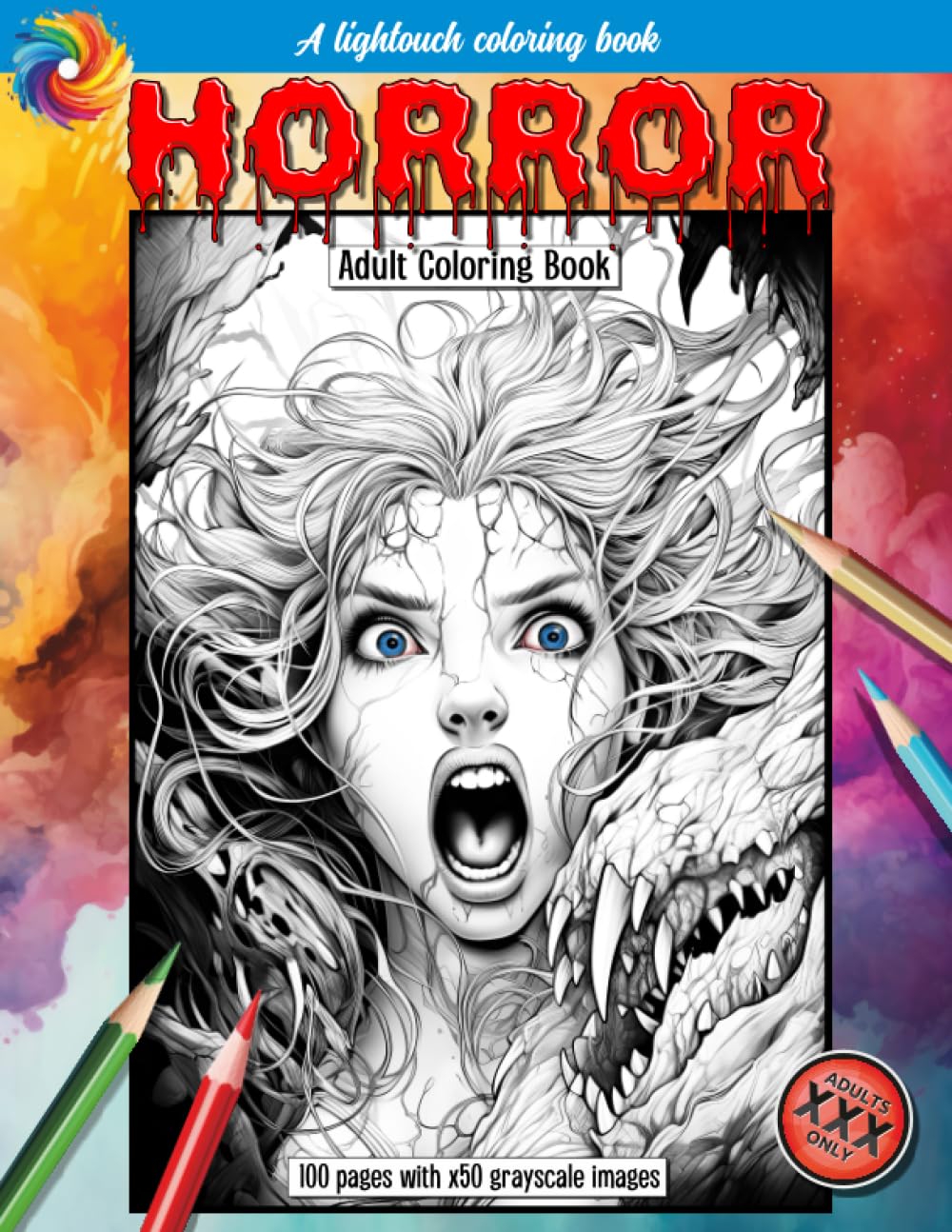 Horror Coloring Book for Adults: Vampires and Monsters, a Dark Fantasy ...