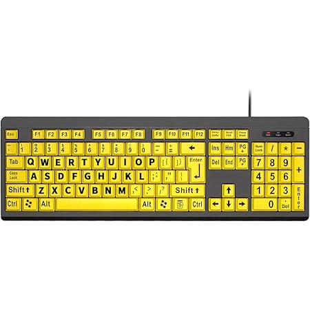 Amazon.com: BOOGIIO Large Print Computer Keyboard, Wired USB High ...