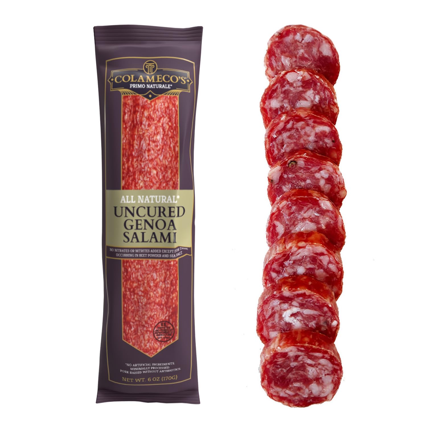 Salami Genoa Brands Del Duca Salami, Genoa, Uncured 3 Oz | Salami