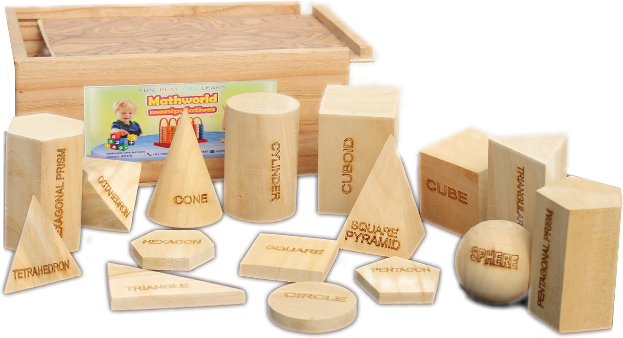 Mathworld 3D Solid Geometric Shape set of 16 pcs Size 7.5x5x5 cm with ...