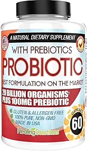 Amazon.com: Healing Solutions Probiotics 20 Billion CFU Plus 100mg ...