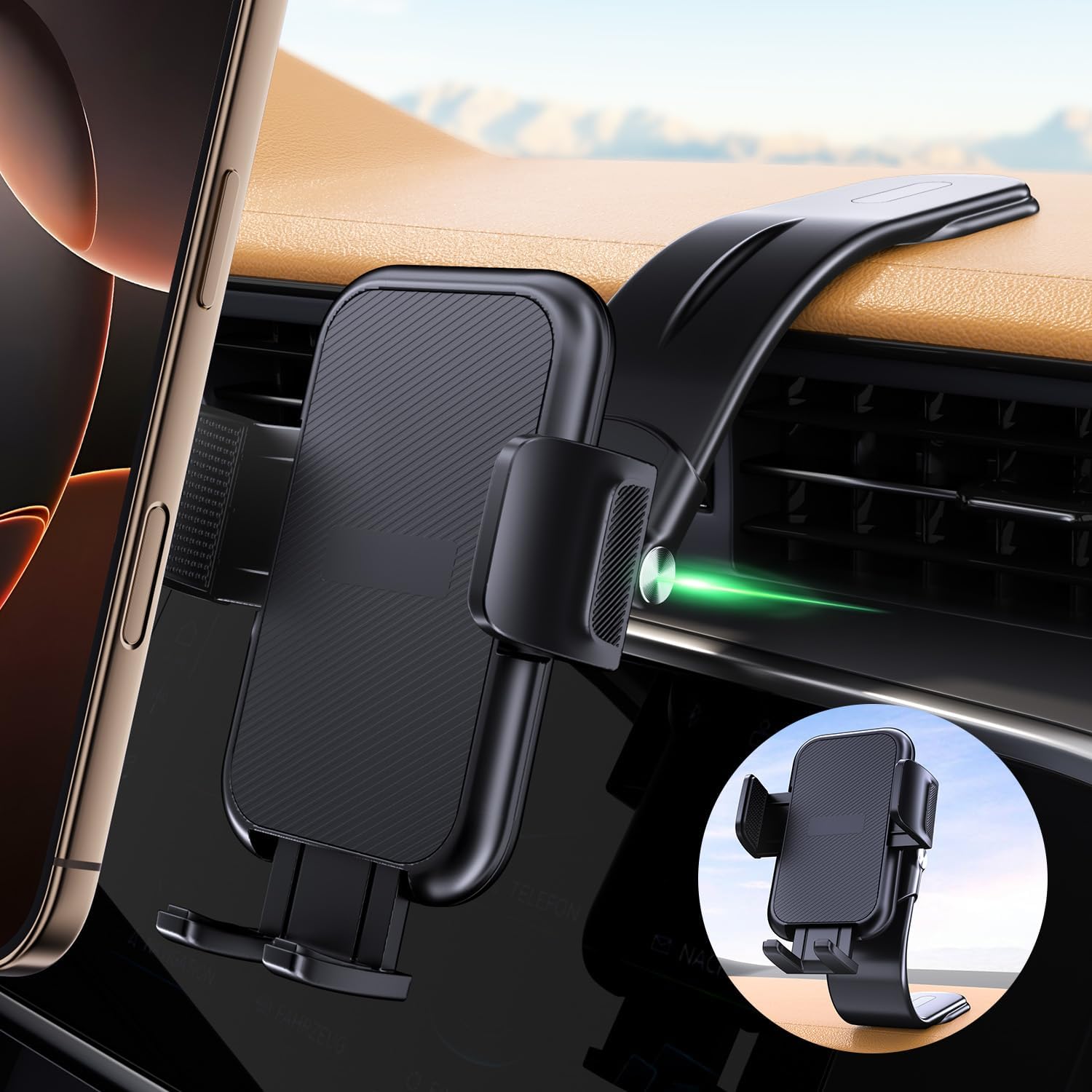 Amazon.com: Phone Holder for Car Dashboard & Windshield: Relocatable ...