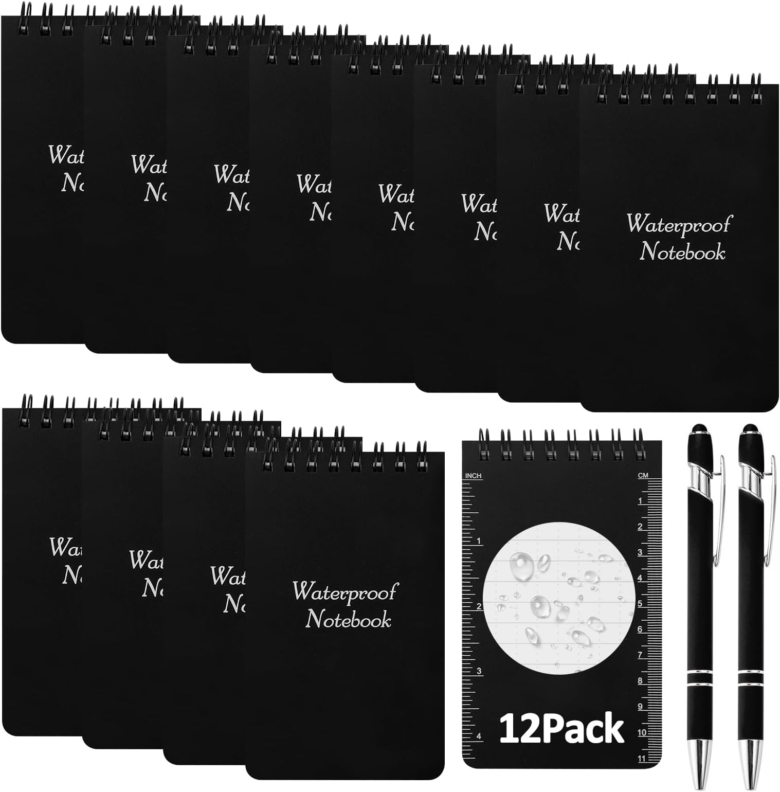 Amazon.com : SHAIDOJIO 12Pack Waterproof Notebook, All Weather Pocket ...