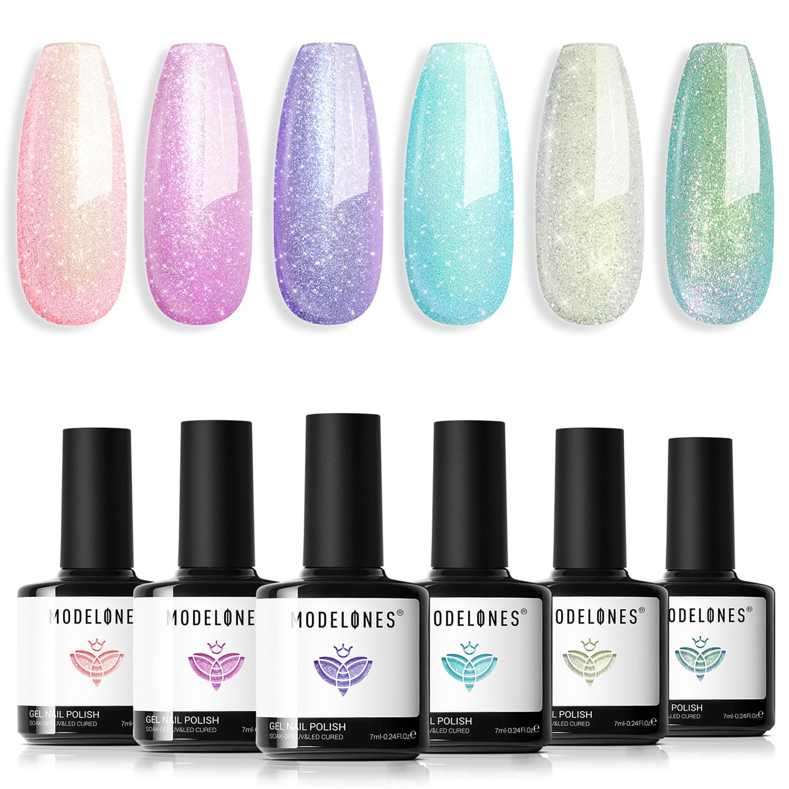 Amazon.com : modelones Gel Nail Polish Set, 6 Colors Sping Pastel Candy ...