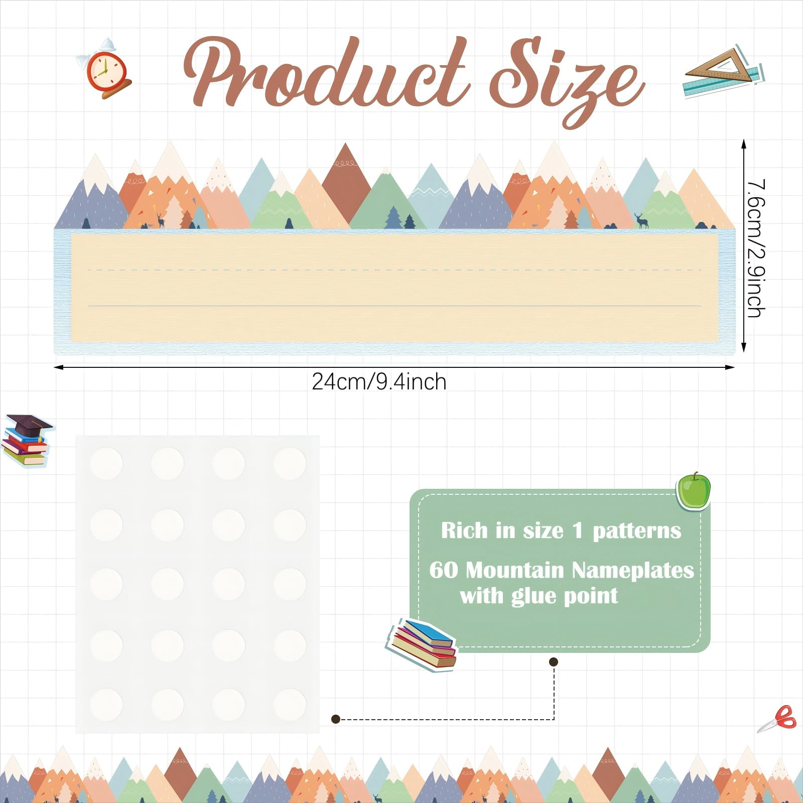 Snapklik.com : 60 Sheets Moving Mountains Name Plates For Classroom Die ...