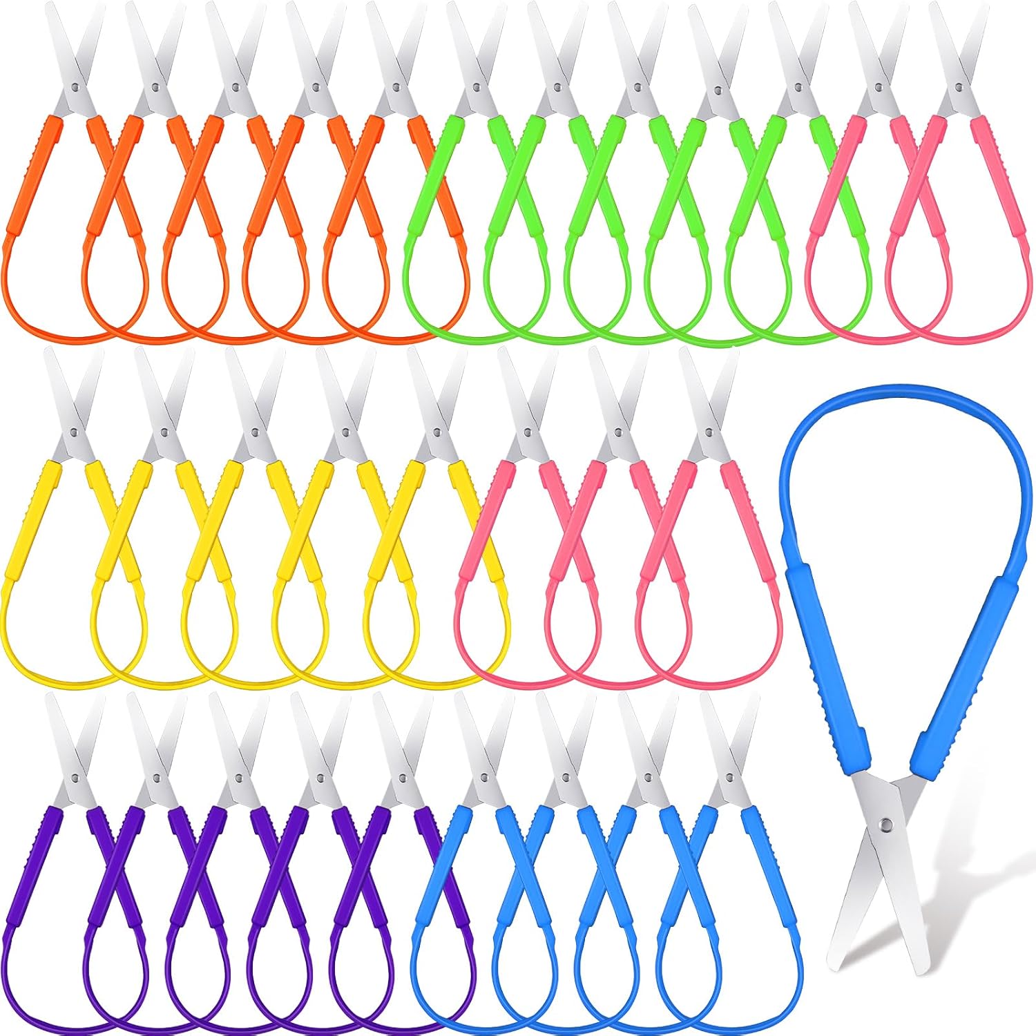Amazon.com: Dcocdeely 30 Pcs Loop Scissors for Kids & Adults, 5.5 Inch ...