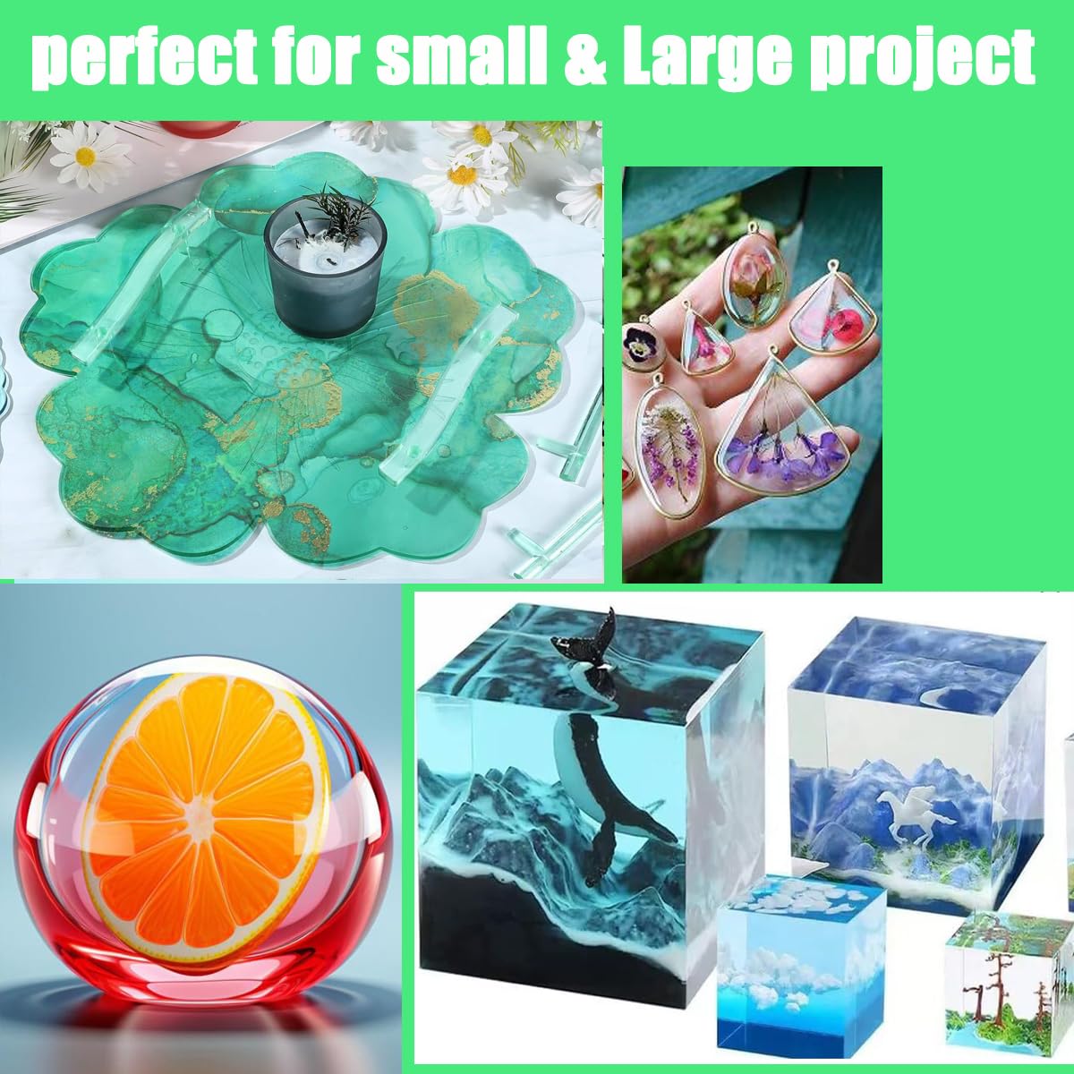 1000ml/36oz Epoxy Resin Kit-Crystal Clear Resins and Hardener Kit ...