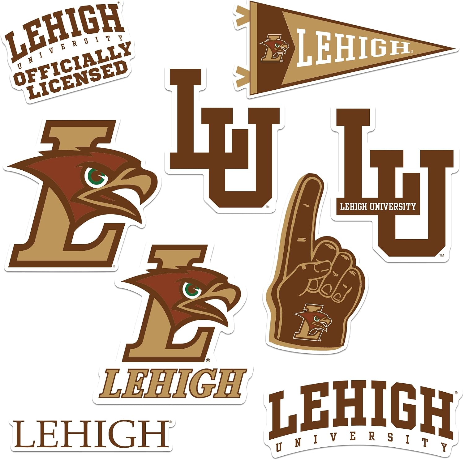 Amazon.com: Lehigh University 8ct Vinyl Large Deluxe Stickers Variety ...