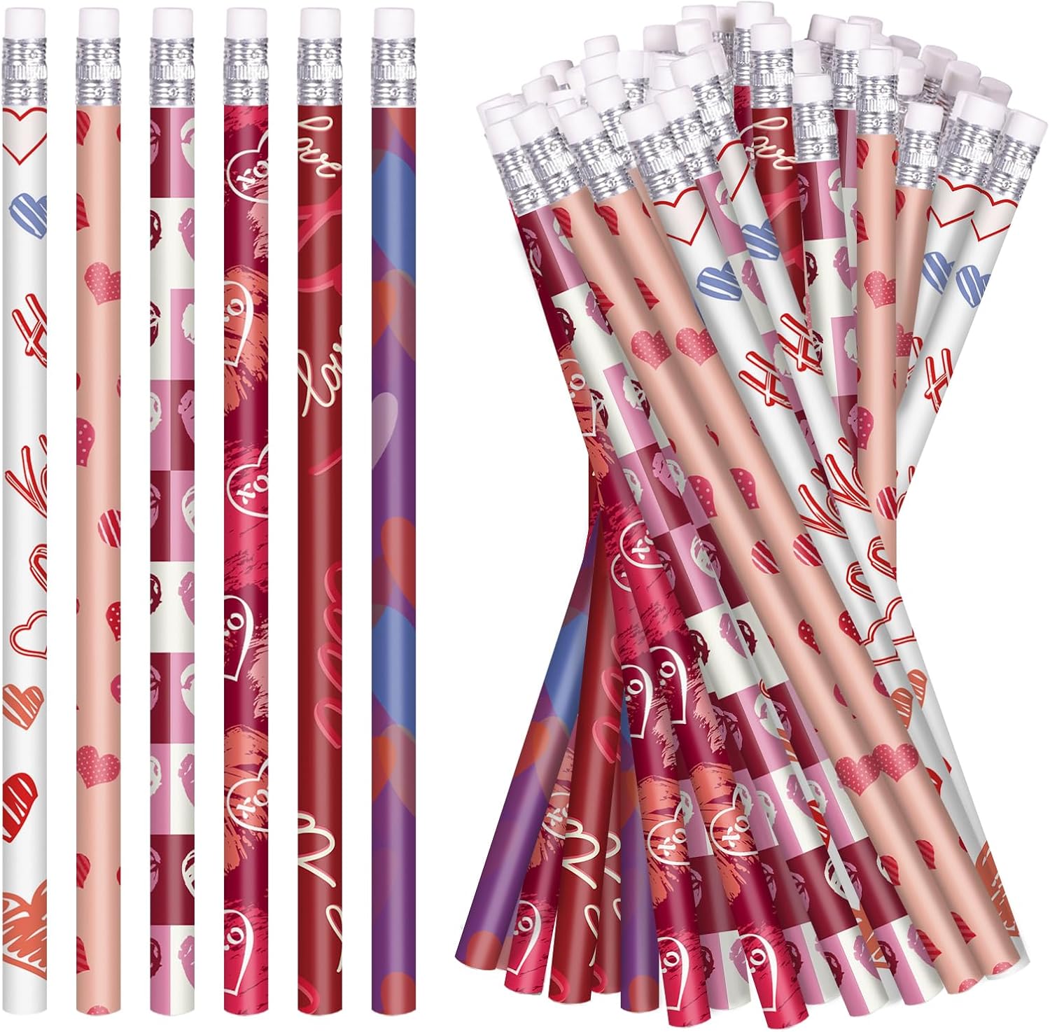 Amazon.com : emzrivo Valentines Pencils Valentine's Day Pencils Bulk ...