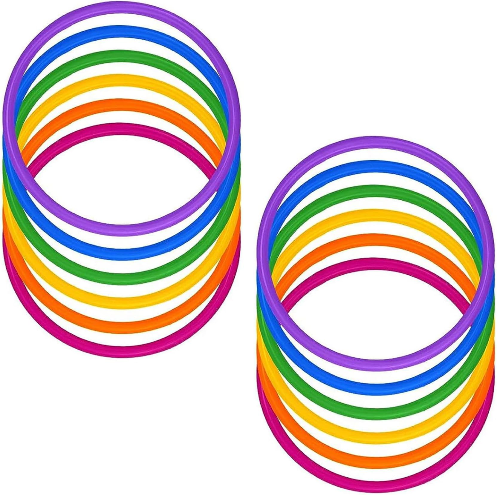 OBTANIM 12 Pcs Plastic Ring Toss Game for Kids and Outdoor Toss Rings ...