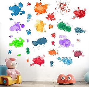 Amazon.com: Amimagen Colorful Paint Splatter Wall Stickers - Graffiti ...