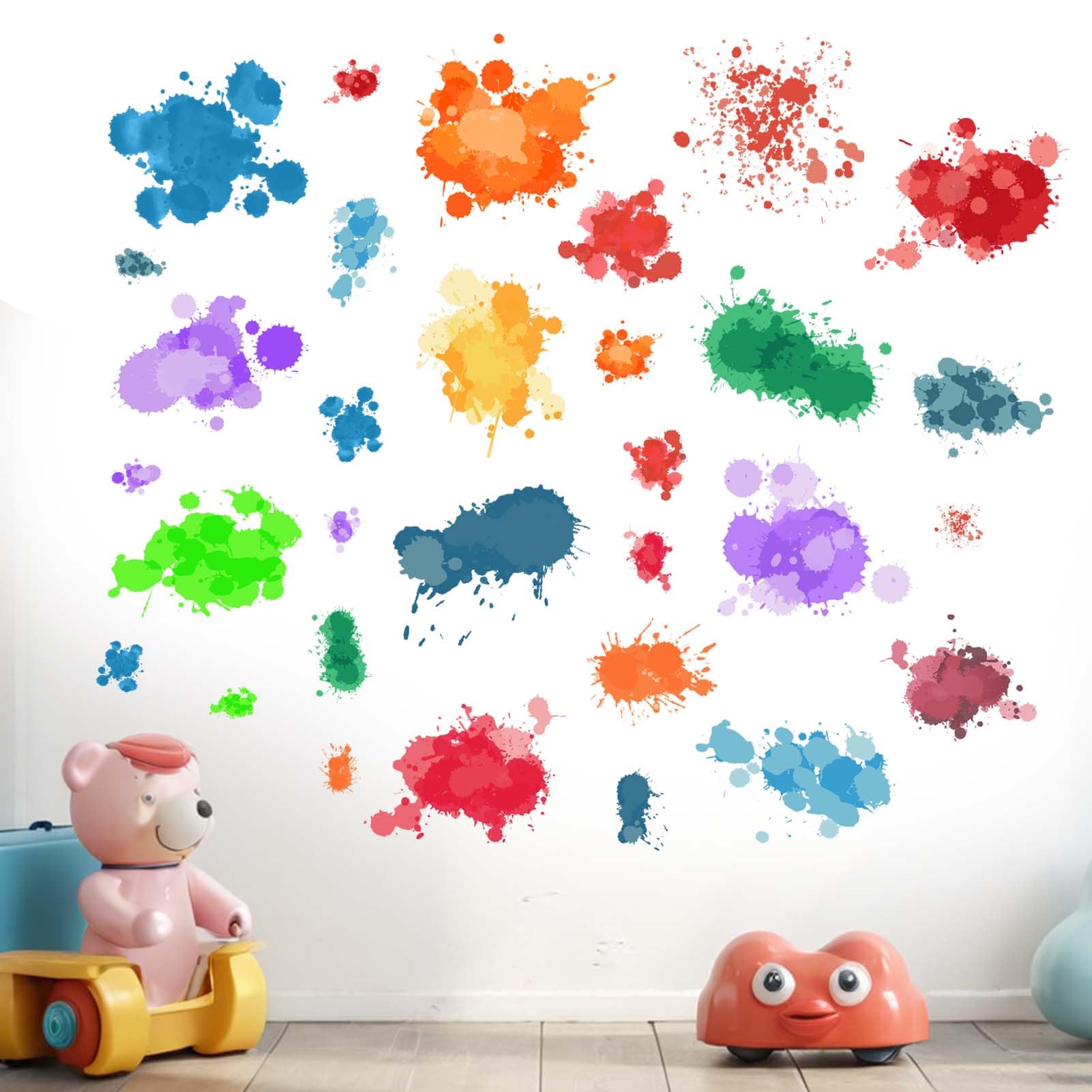 Amazon.com: Amimagen Colorful Paint Splatter Wall Stickers - Graffiti ...