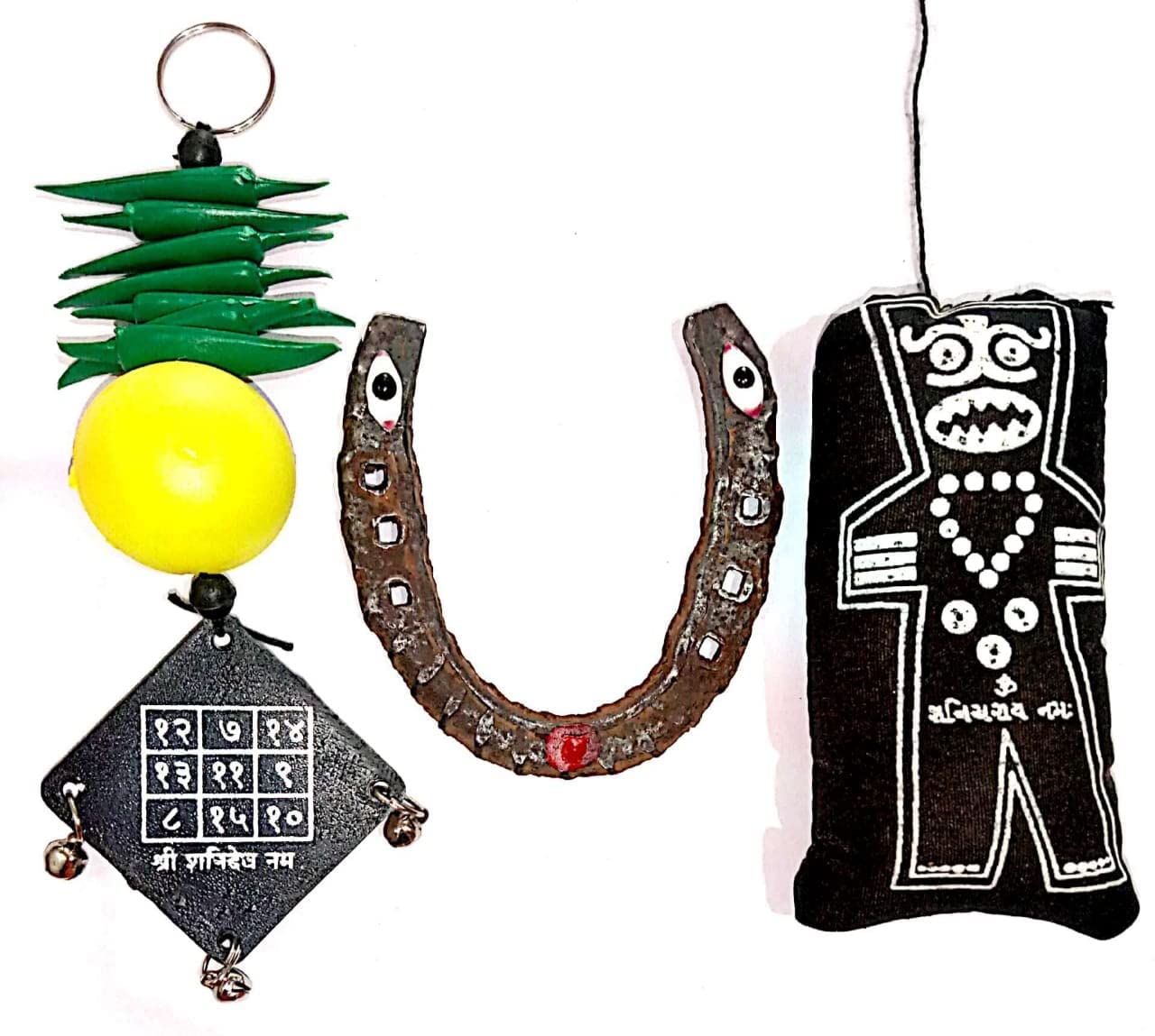 Buy Shreenathji Kale Ghode Ki Nal Black Horse Shoe Nal with Evil Eye ...