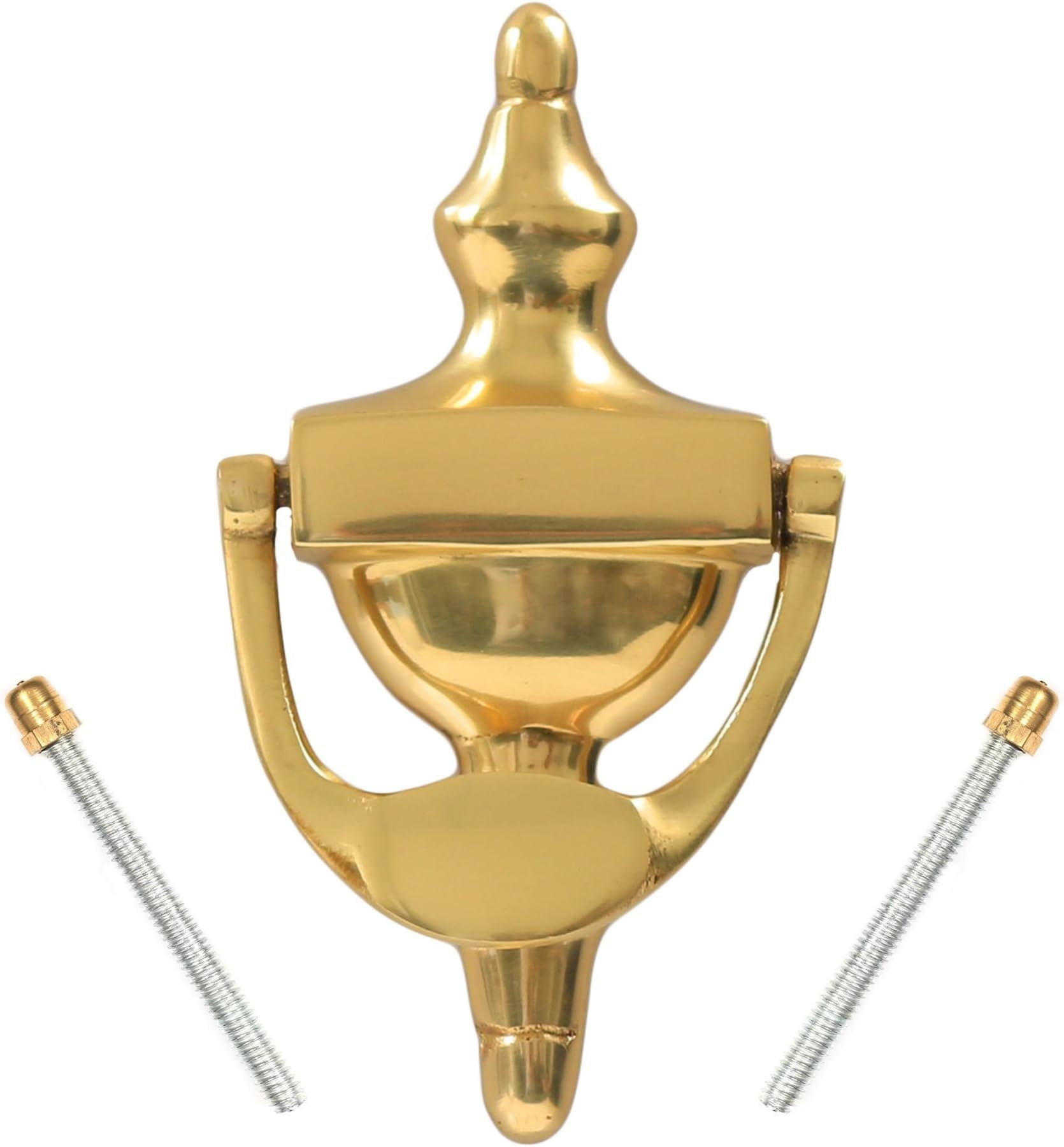 Victorian Door Knocker in Polished Brass for Front Doors : Amazon.co.uk ...