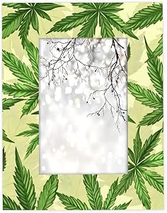 Amazon.com - Hsorgin Green Marijuana Leaf 5x7 Picture Frames Wooden ...
