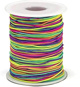 Amazon.com: Bastex 1mm Rainbow Color Elastic Beading Cord Thread. Small ...