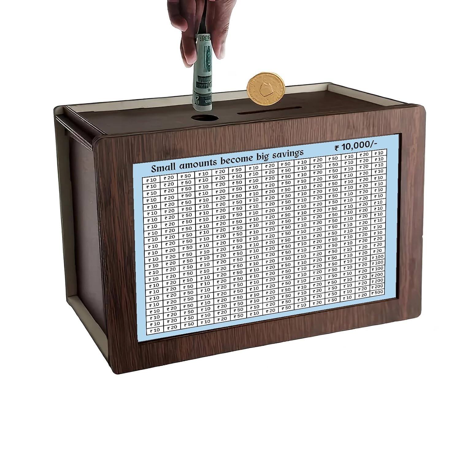 ARLICORPING Piggy Bank for Kids Wooden Money Bank for Adults, Kids Coin ...