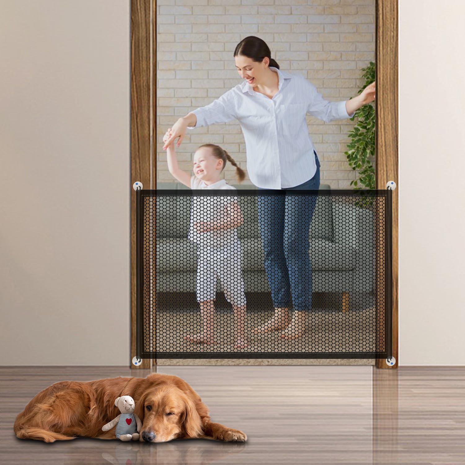 Amazon.com: Portable Mesh Safety Gate, 28.3"X 43.3" Mesh Dog Gate ...