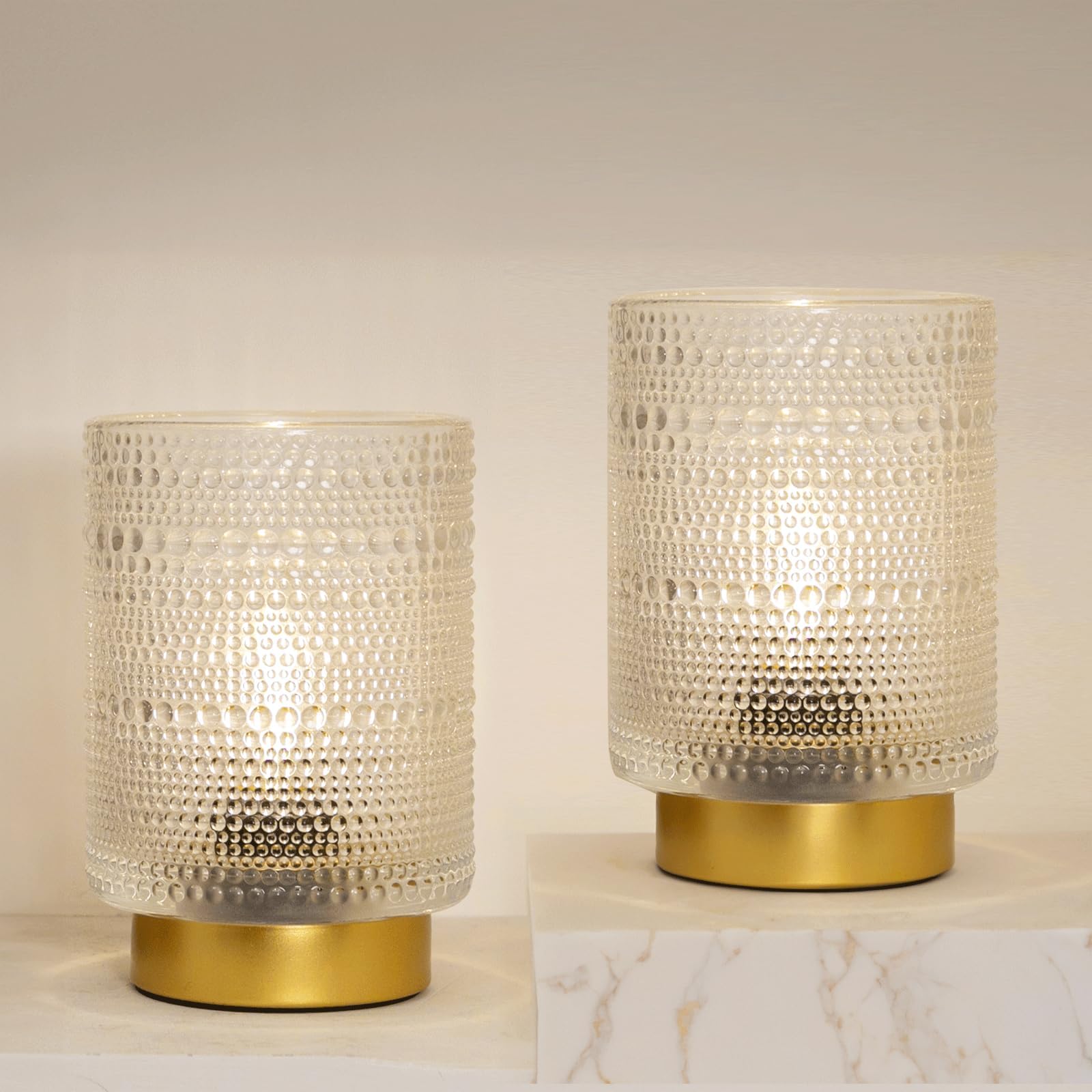 ULAROOM 2 Pack Battery Operated Lamp with Timer, Cordless Table Lamps ...