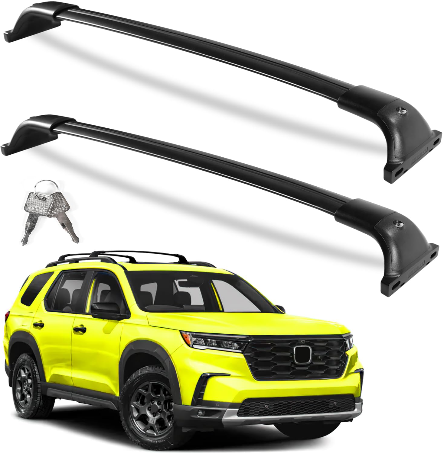Snapklik.com : KINGGERI 260lbs Lockable Roof Rack Cross Bars Compatible