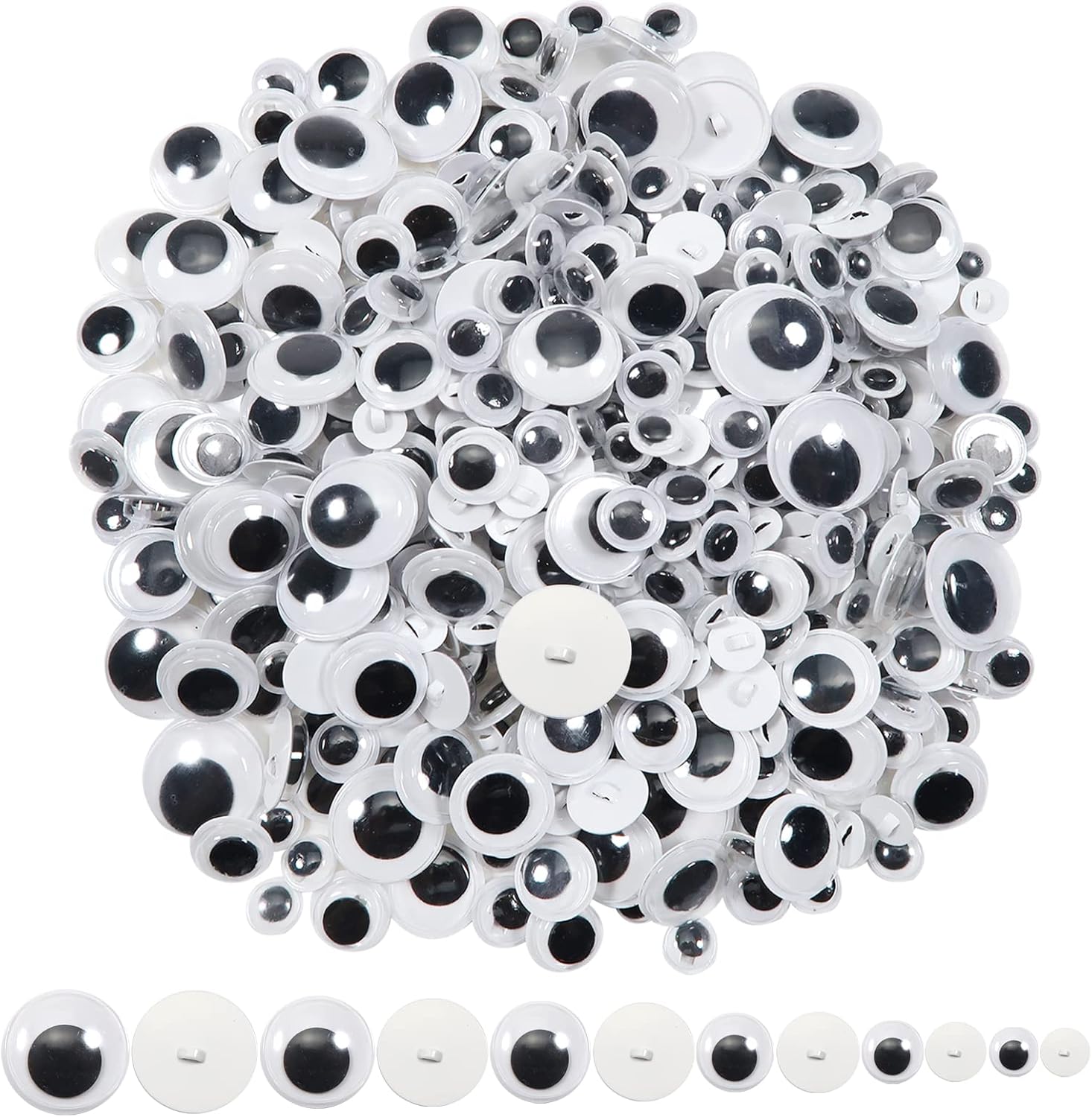 Amazon.com: TOAOB 172pcs Sew On Googly Wiggle Eyes Buttons 8mm to 20mm ...