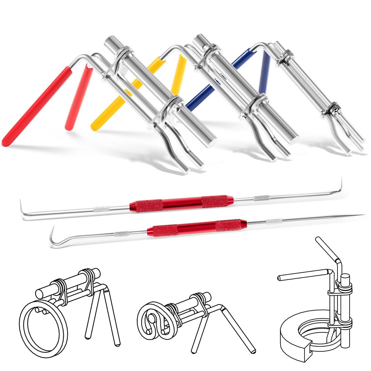 Snapklik.com : 5 Pack Hydraulic Seal Installation Tool Kit, Hydraulic Cylinder Piston Repair ...