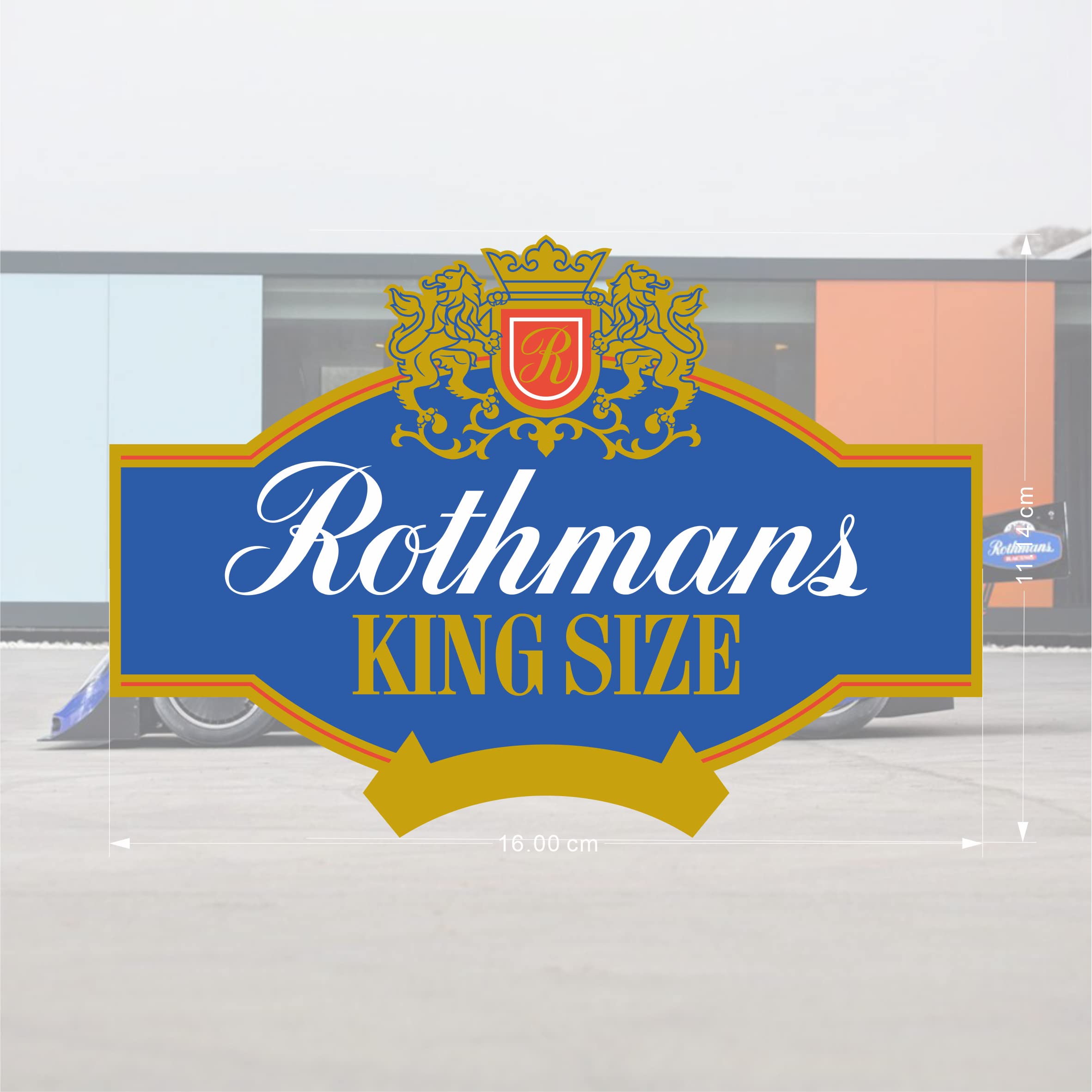Rothmans Logo Rothmans Red Racing With Gold Outline Sticker 6", 8",