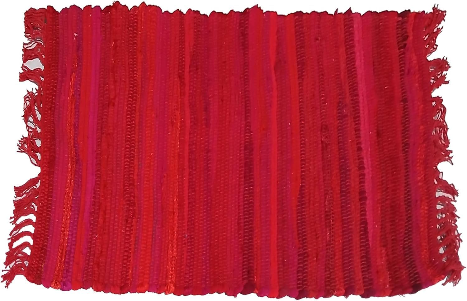 RelianceUK Coloured Chindi Rugs Handmade, Reversible, 100% Recycled ...