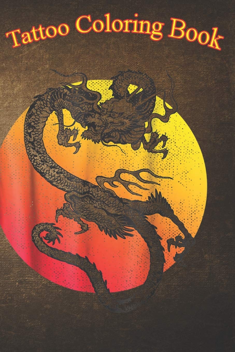 Buy Tattoo Coloring Book: Dragon Sun Vintage Japanese ryu tatsu tattoo ...