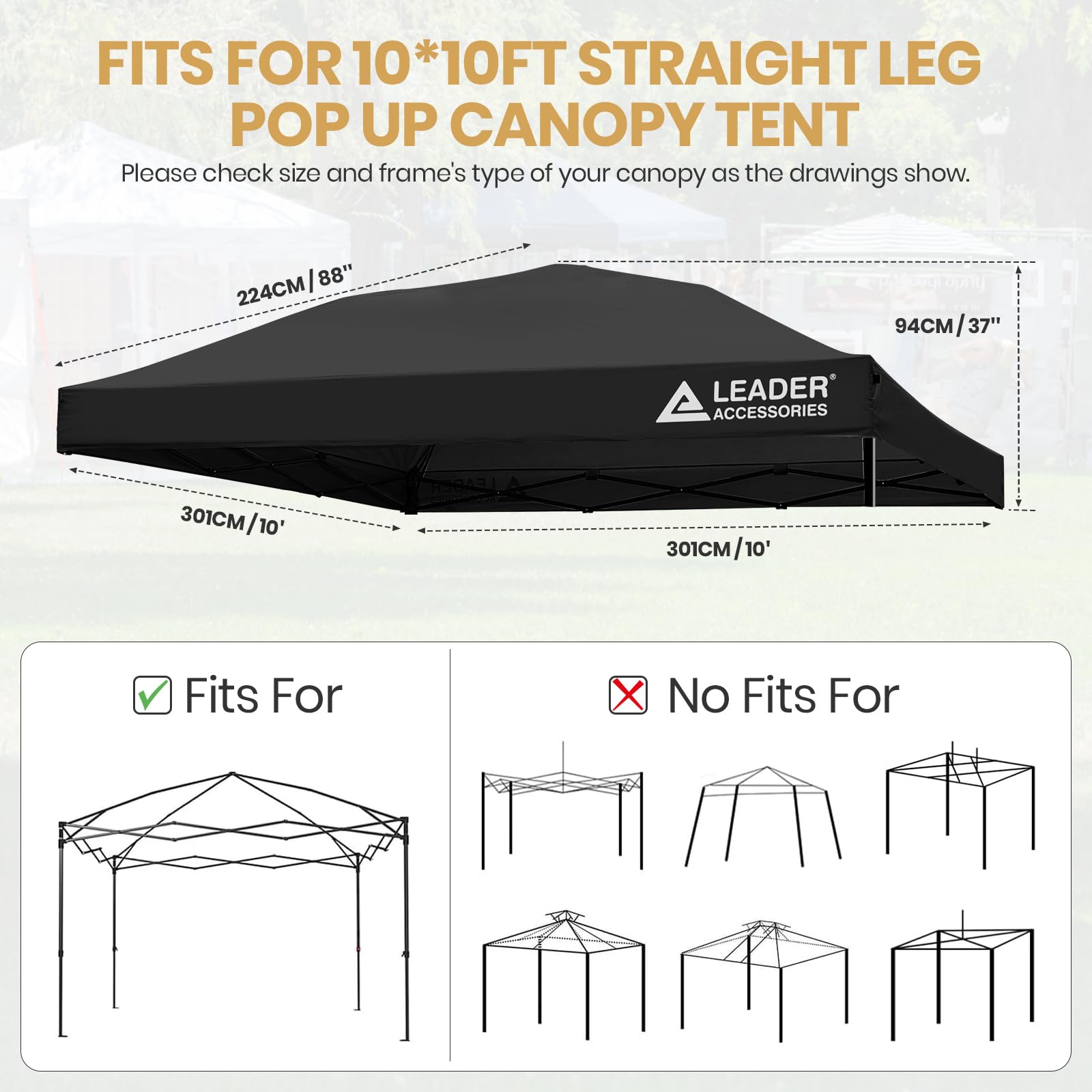 Snapklik.com : Leader Accessories Replacement Canopy Top Cover For 10 X ...