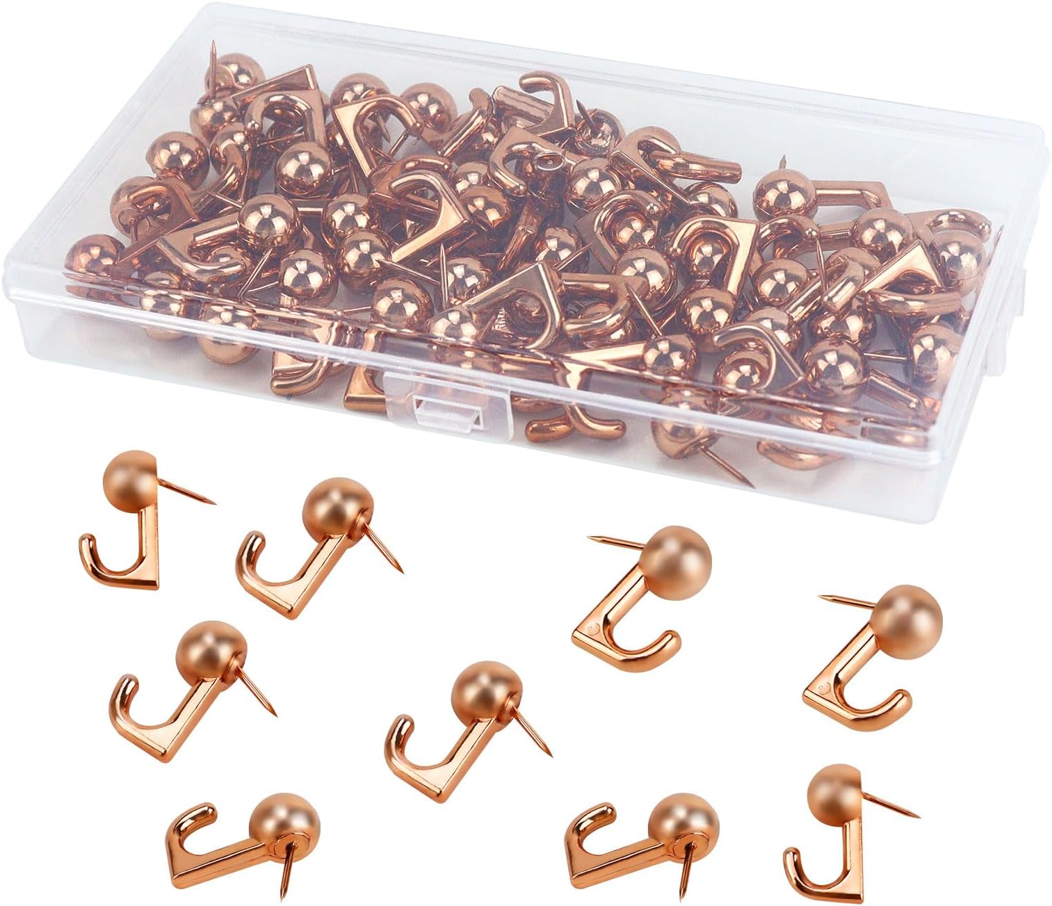 Amazon.com: 50 Pcs Push Pins with Hooks, Plastic Heads Pin Tacks Wall ...