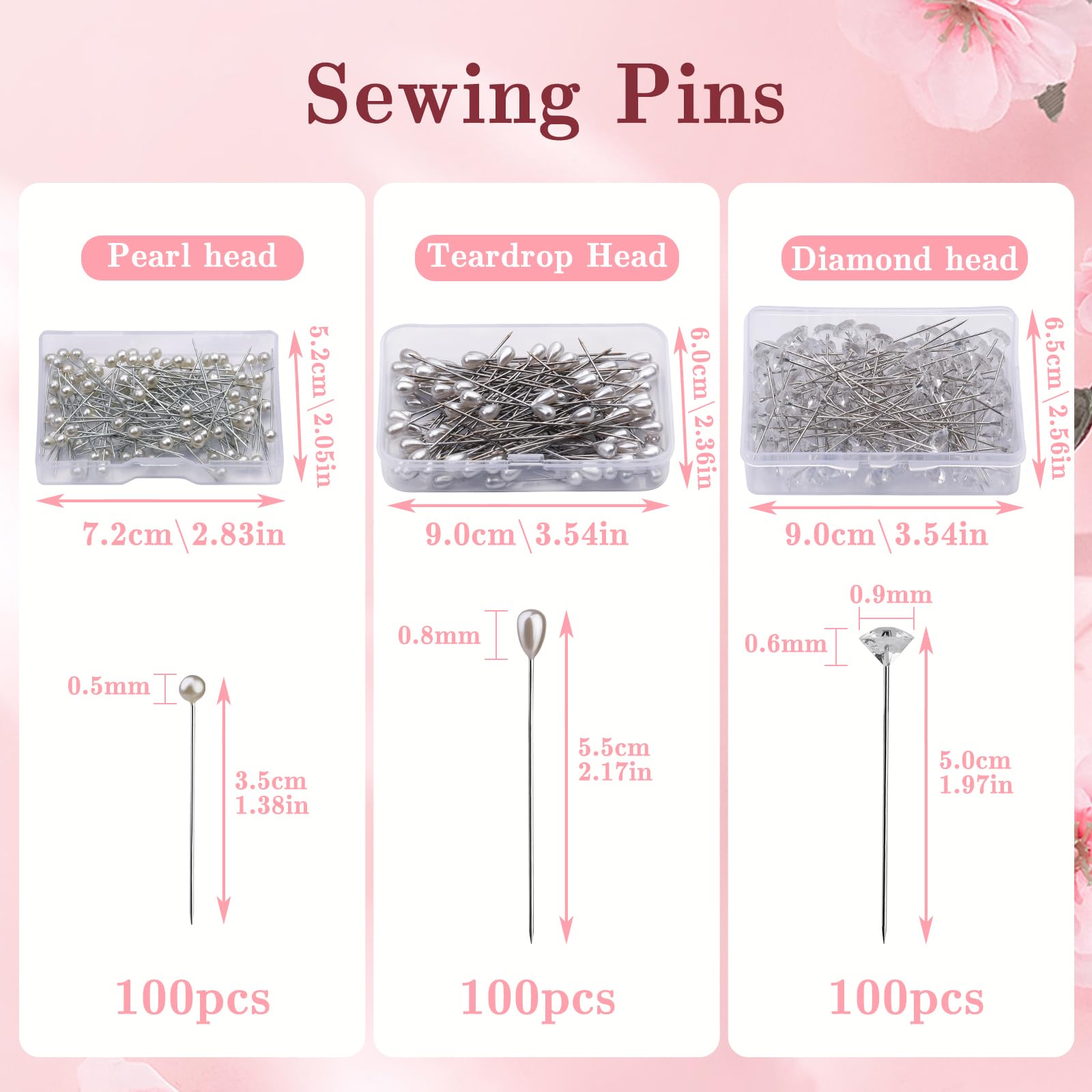 Snapklik.com : 300 PCS Corsage Boutonniere Pins, Diamond Pins For ...