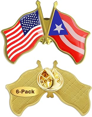 Amazon.com: 6/ Pack-American Puerto Rico Flag Lapel Pins Bulk -1.5 ...