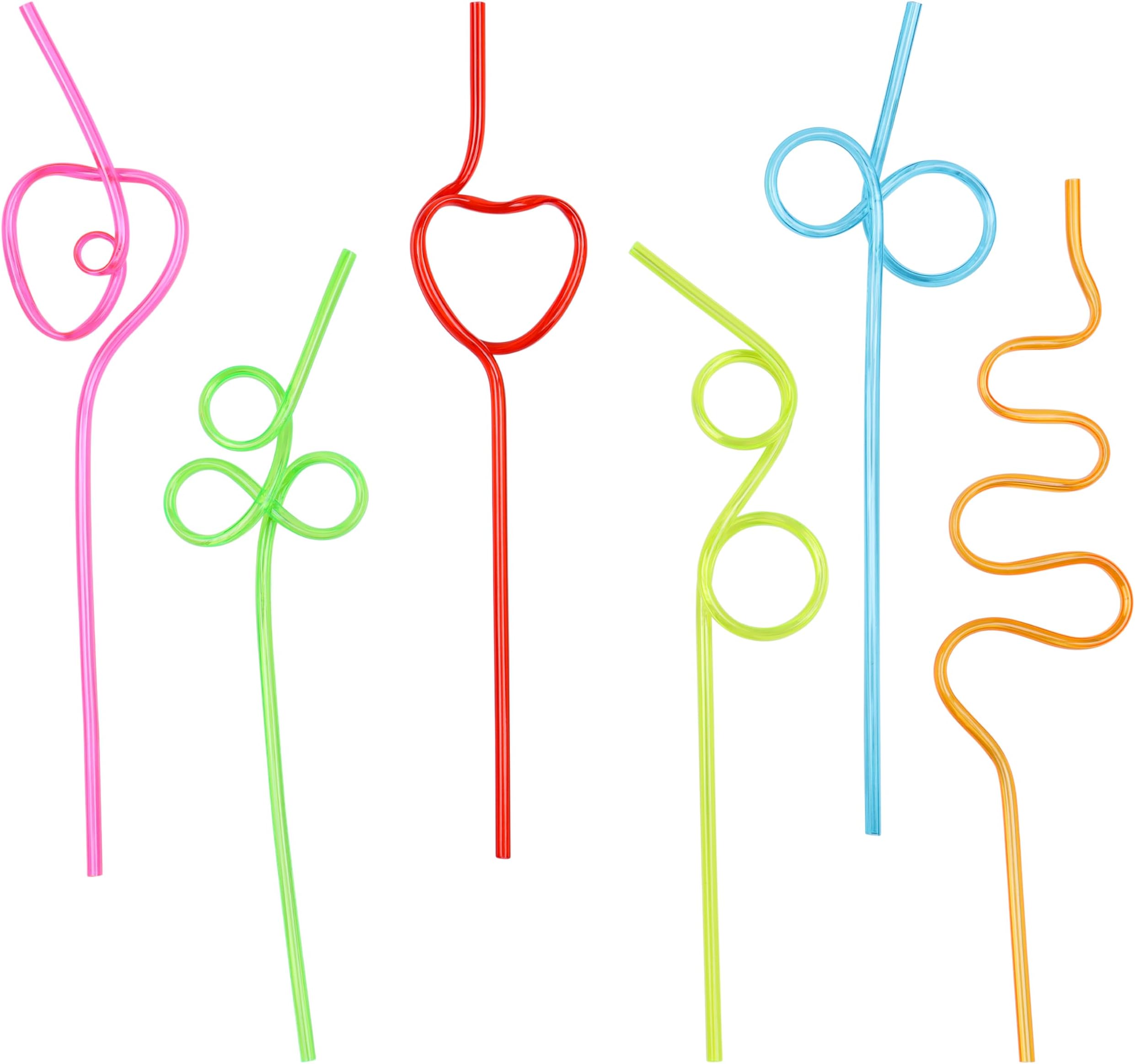 Amazon.com: 24 Colorful Crazy Straws for Kids - Reusable Silly Curly ...