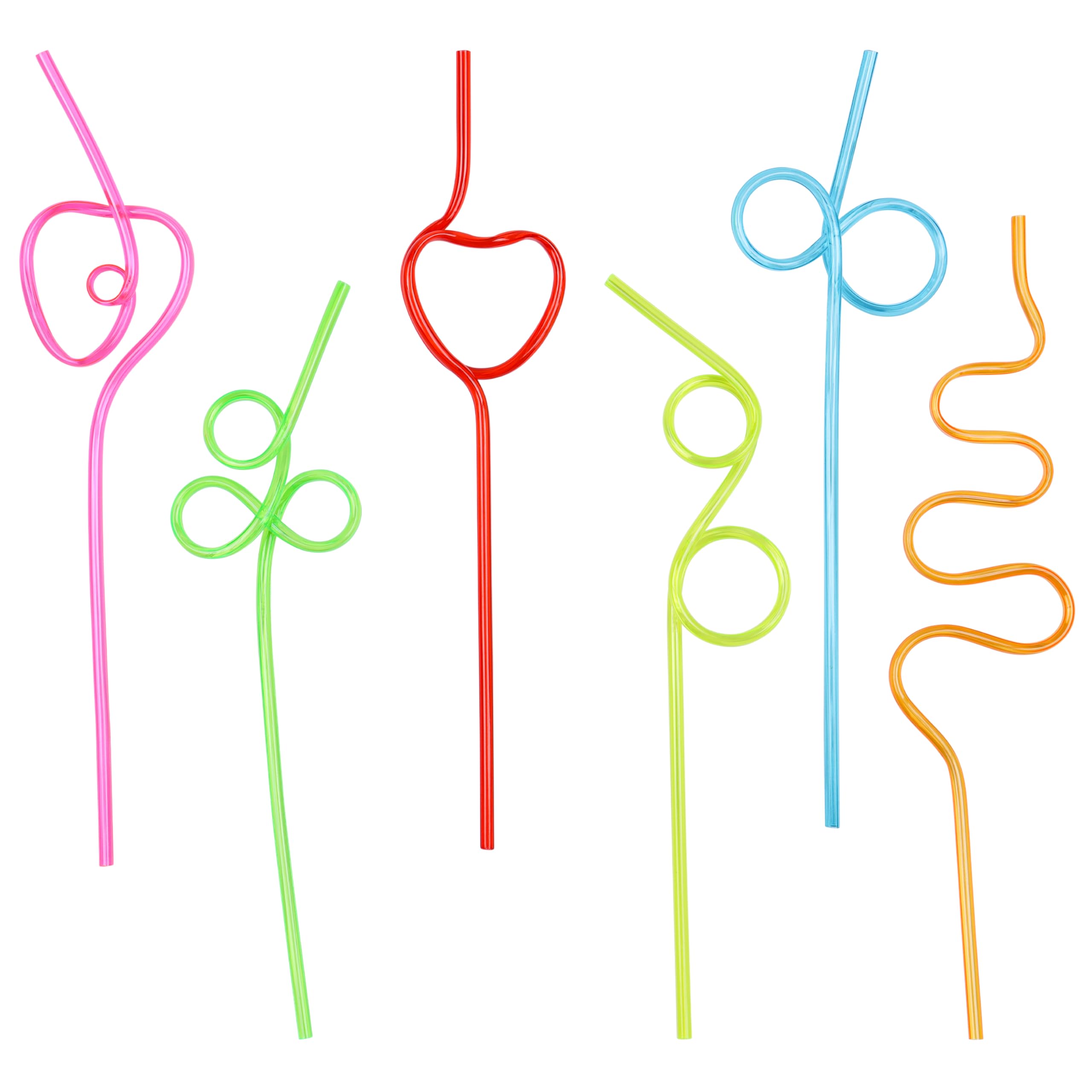 Amazon.com: 24 Crazy Straws, Colorful Silly Straws, Curly Straws for ...