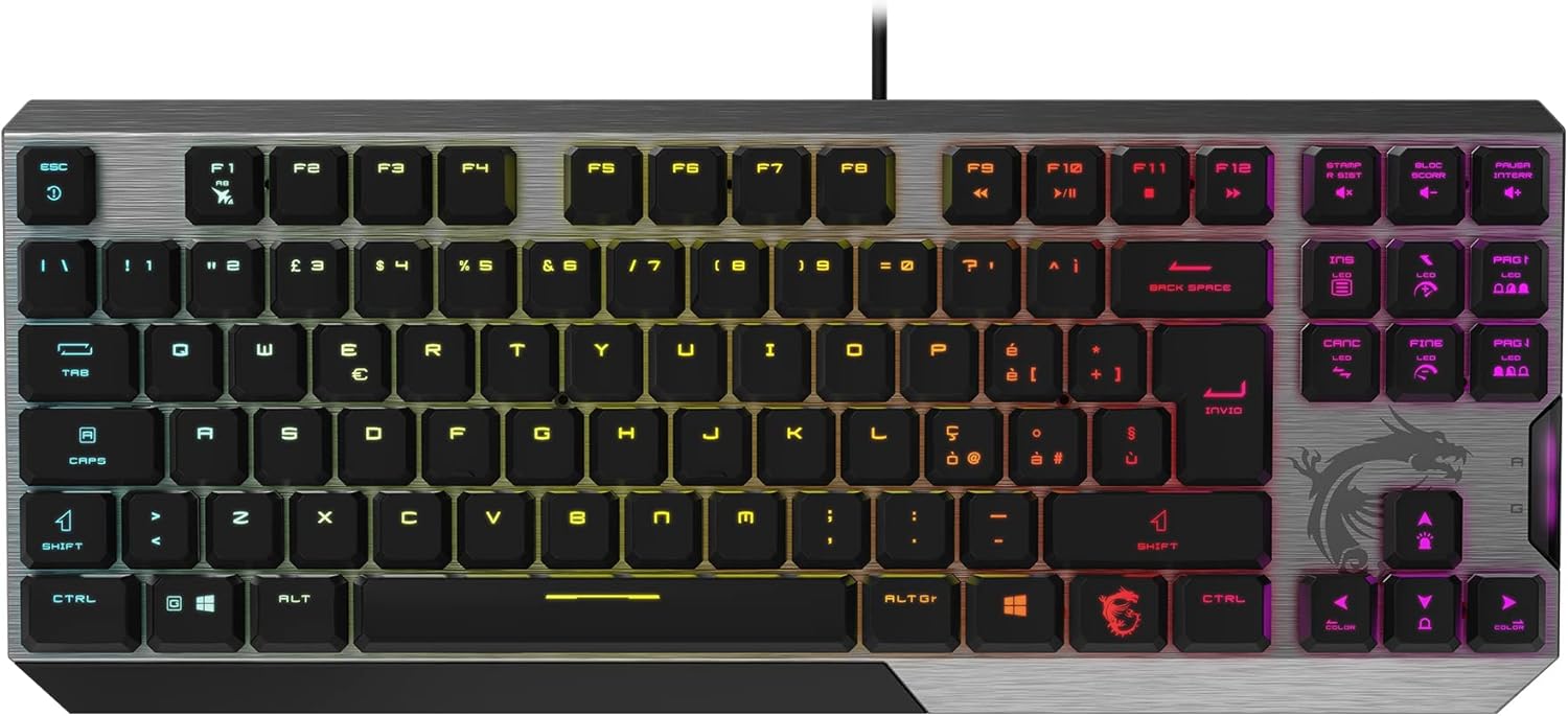 MSI Vigor GK50 Low Profile IT TKL (80%) Mechanical Gaming Keyboard ...