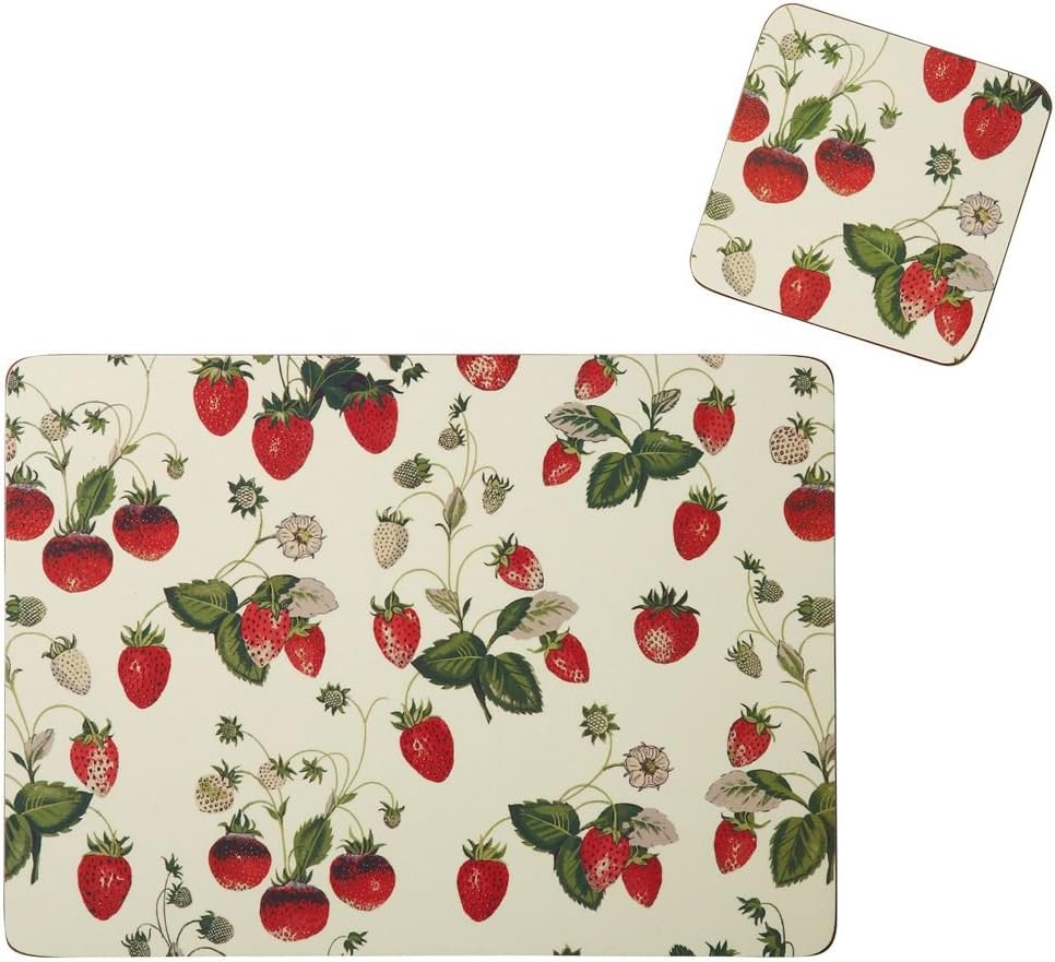 Amazon.com: Ulster Weaver RHS Strawberry Placemats, 4-Pack : Home & Kitchen