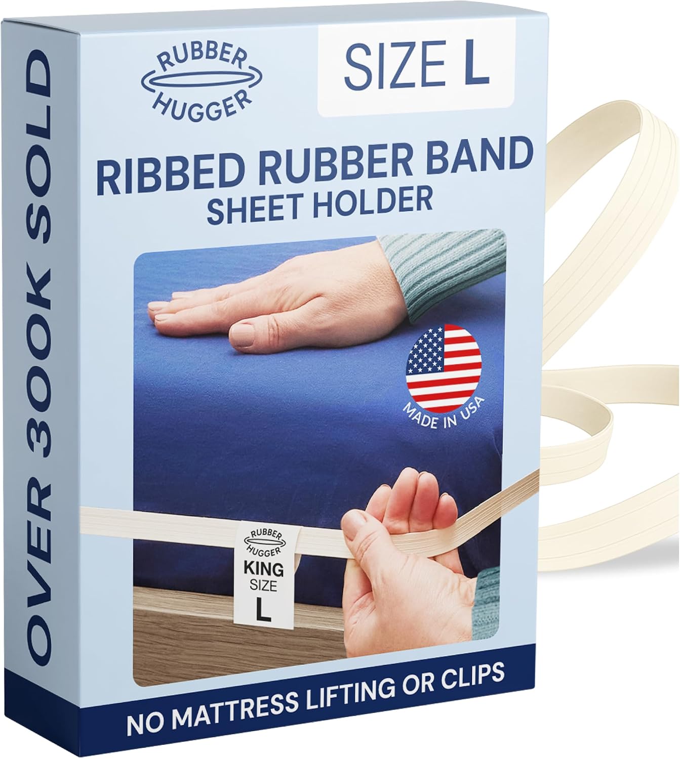 Amazon.com: RUBBER HUGGER Elastic Fitted Sheet Straps - King Size ...