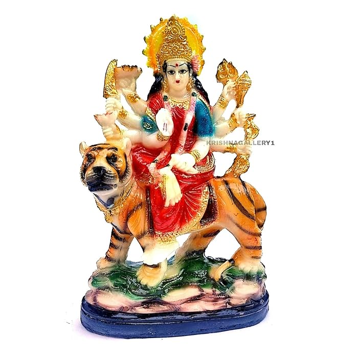 Buy KRISHNAGALLERY1 Marble Goddess Maa Durga Devi Idol Statue Sherawali ...