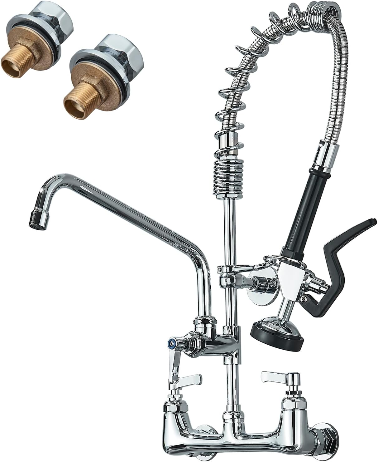 Gmusre Commercial Kitchen Faucet with Pre-Rinse Sprayer 8" Adjustable ...
