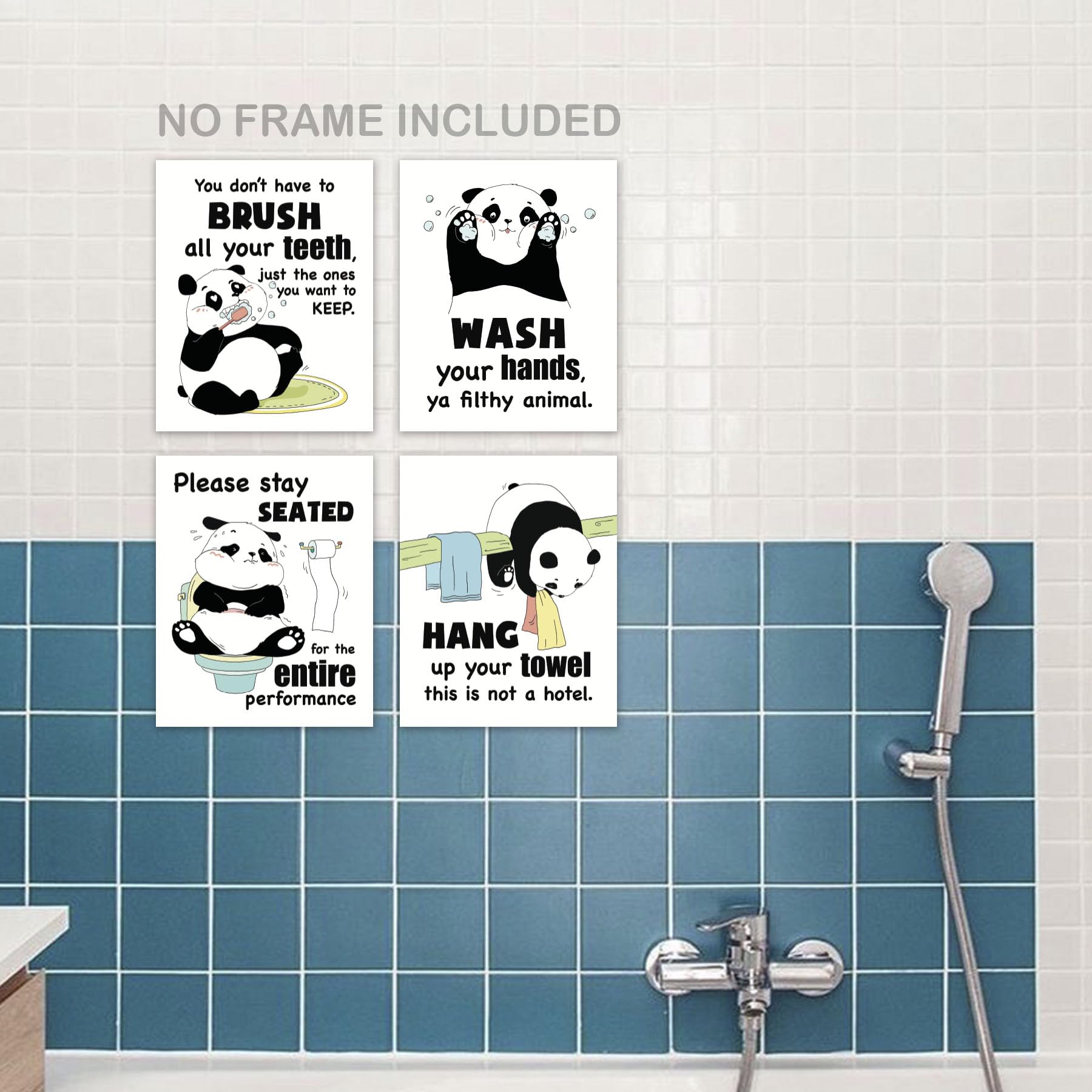 Snapklik.com : SWITHOM Funny Panda Bathroom Wall Decor - Unframed Boys ...