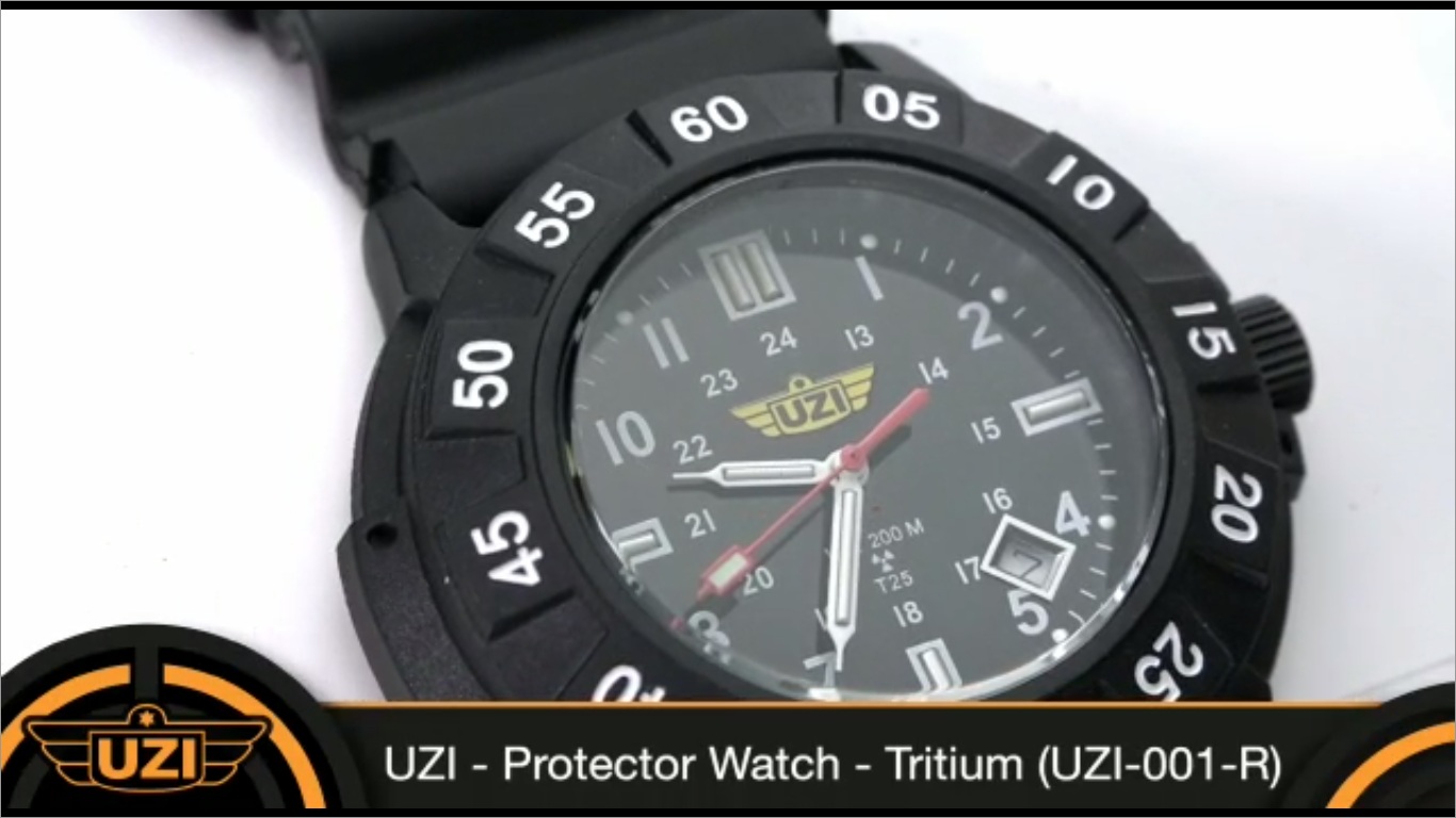 Watch Uzi Men's UZI-001-R Protector Swiss Tritium, Black on Amazon Live