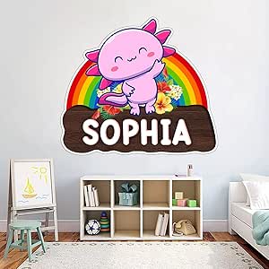 Amazon.com: Custom Axolotl Wall Decal, Personalized Name Axolotl ...