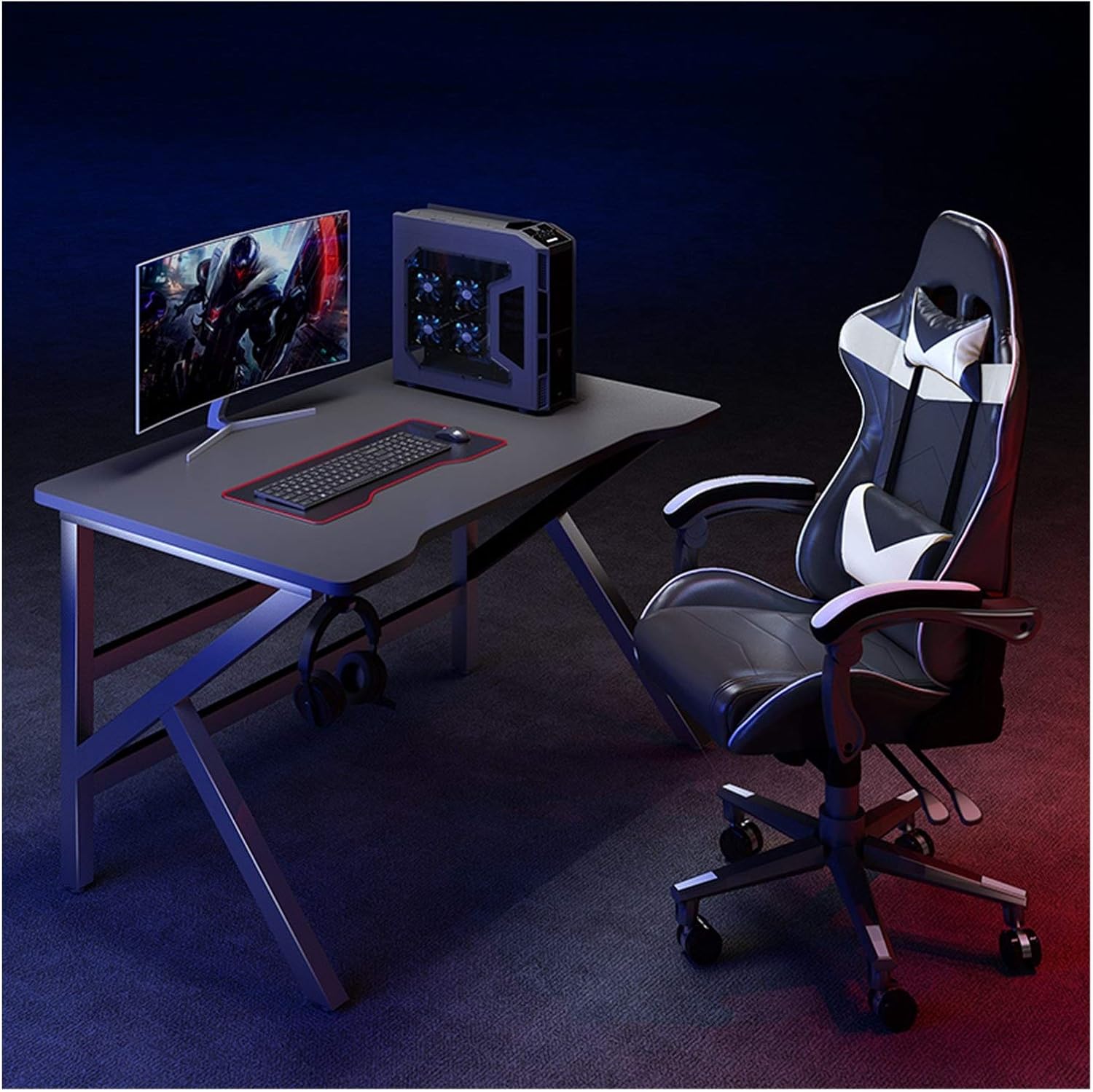 Amazon.com: BUYT Video Game Table and Chair Luxury Computer Desk and ...