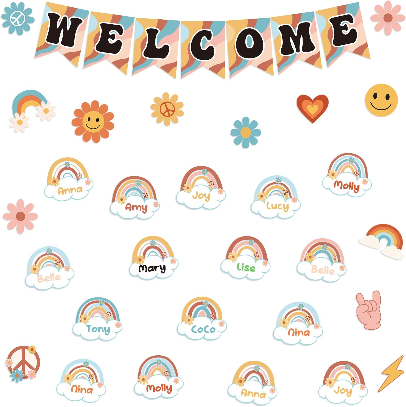 Amazon.com: 61pcs Retro Welcome Back to School Bulletin Board Welcome ...