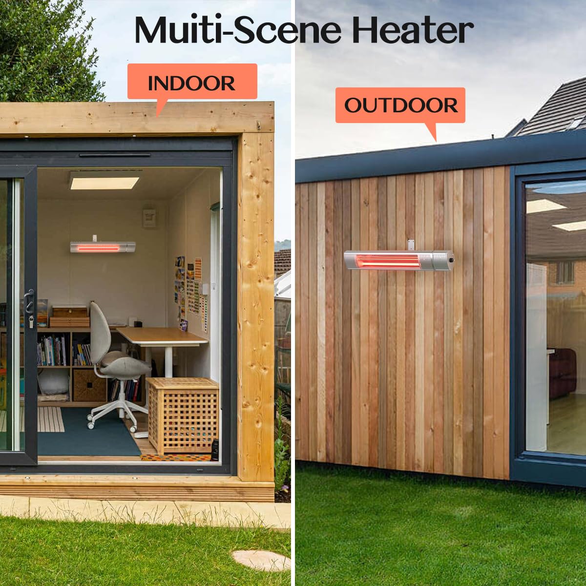 Wall-Mounted Patio Heater for Outdoor Use Electric Infrared Heaters ...