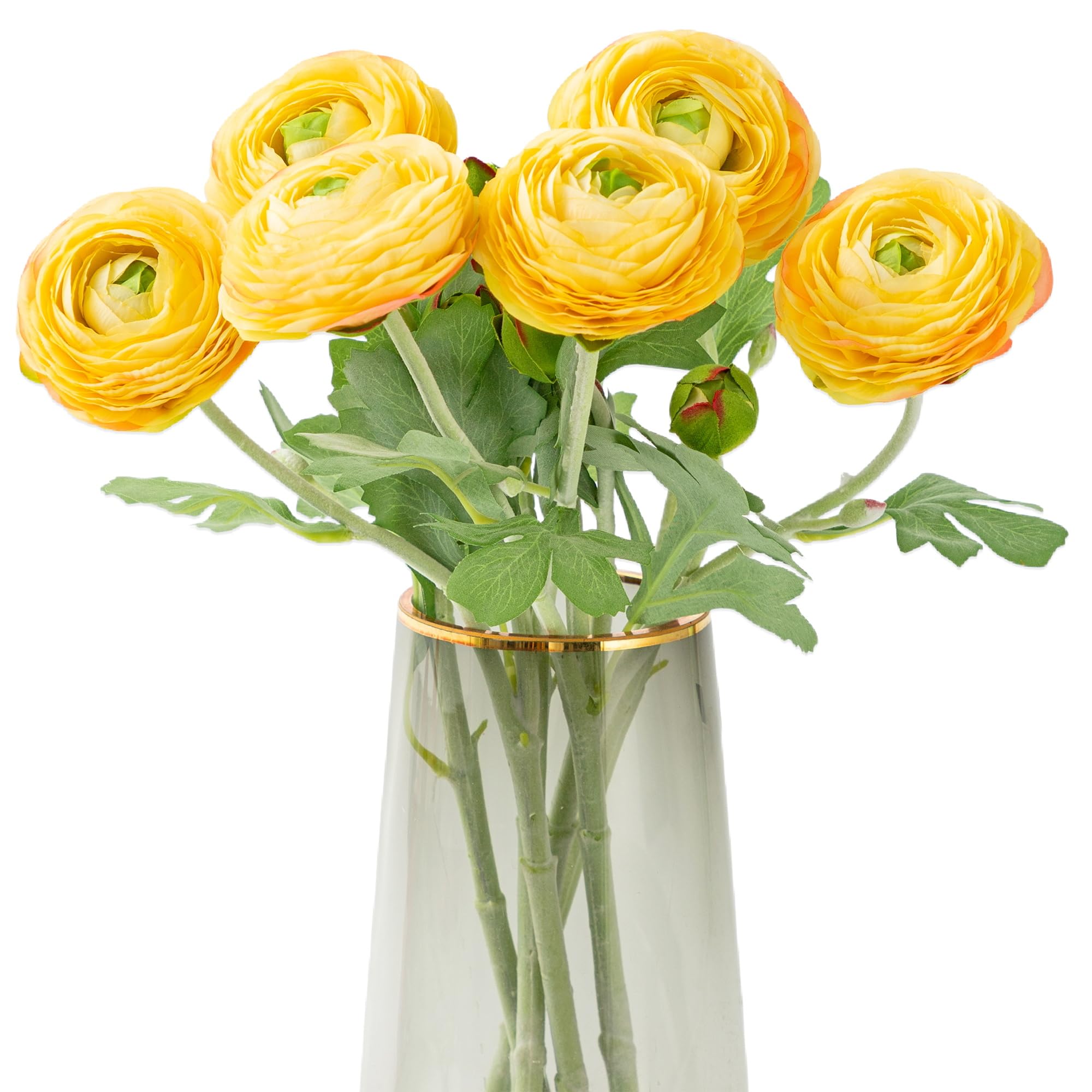 Amazon.com: Artificial Ranunculus Flowers with Real Touch Stem, Silk ...